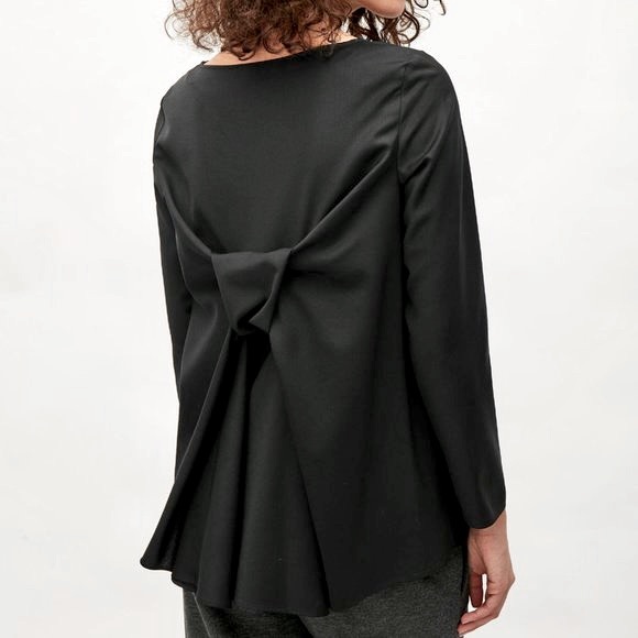 COS | Tops | Nwot Cos Lightweight Wool Blouse With Back Bow | Poshmark